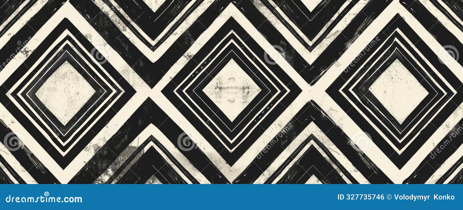 Geometric Black and White Diamond Pattern with Distressed Texture Stock ...