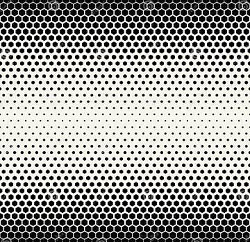 Geometric Black and White Graphic Halftone Hexagon Pattern Stock Vector ...