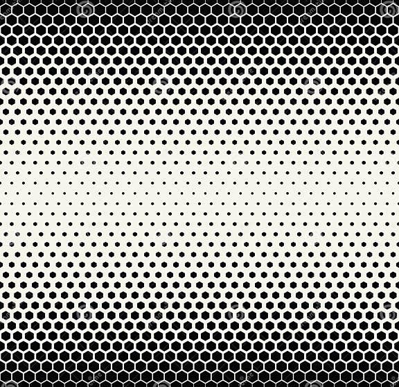 Geometric Black and White Graphic Halftone Hexagon Pattern Stock Vector ...