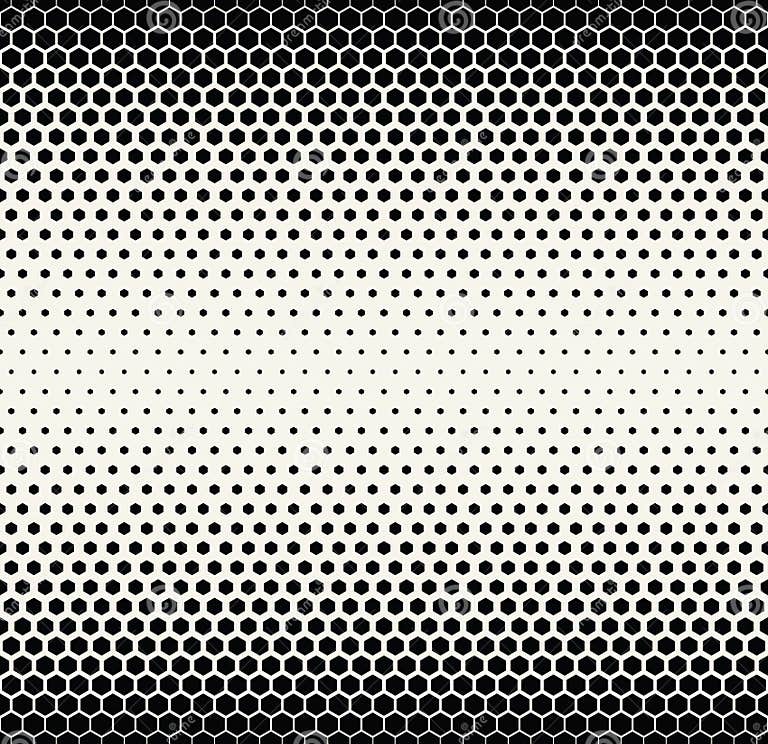 Geometric Black and White Graphic Halftone Hexagon Pattern Stock Vector ...