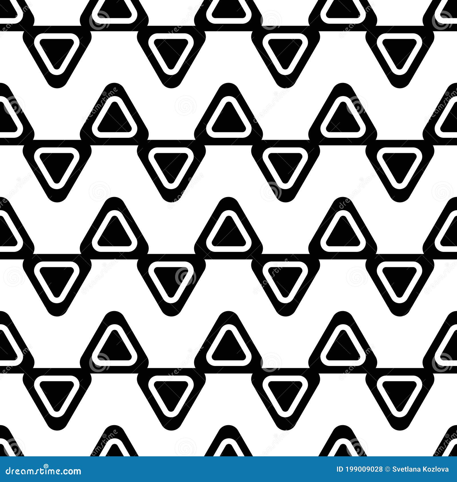 Geometric Black and White Seamless Pattern of Triangle on a White ...