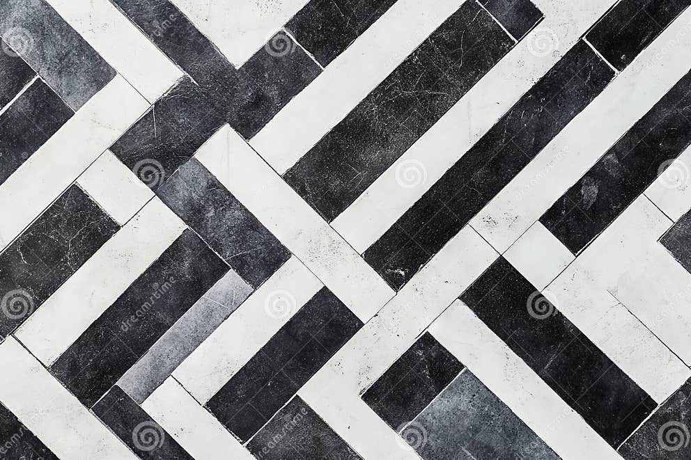 Geometric Black and White Tile Pattern with Interlocking Rectangles for ...