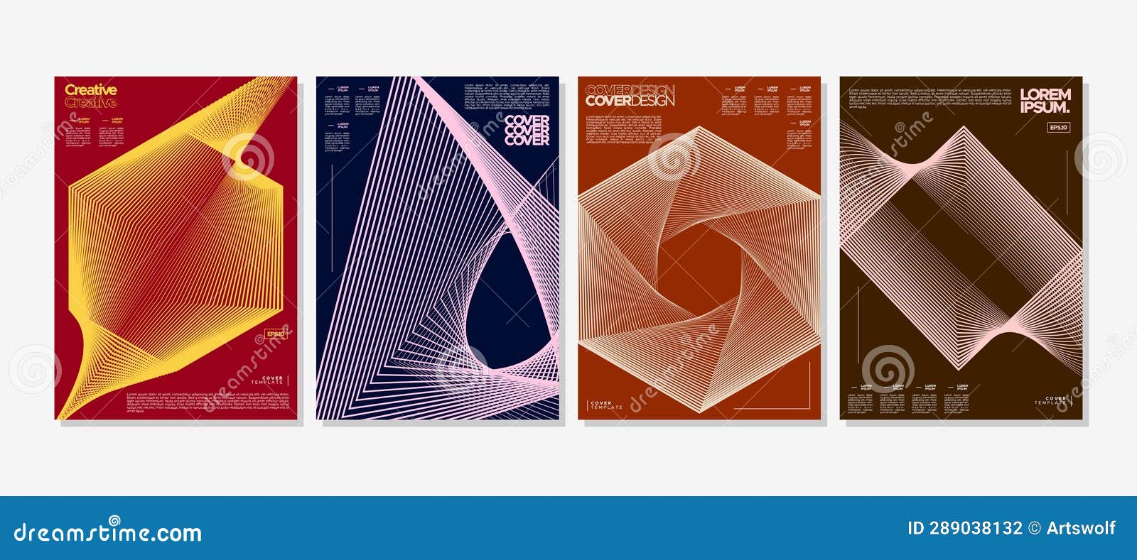 Geometric Blend Line Basic Shape Cover Design. Modern Line Abstract ...