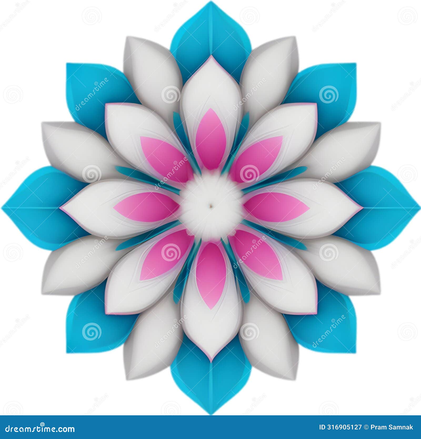 A Vibrant Flower Constructed From Overlapping Geometric Shapes. Stock ...
