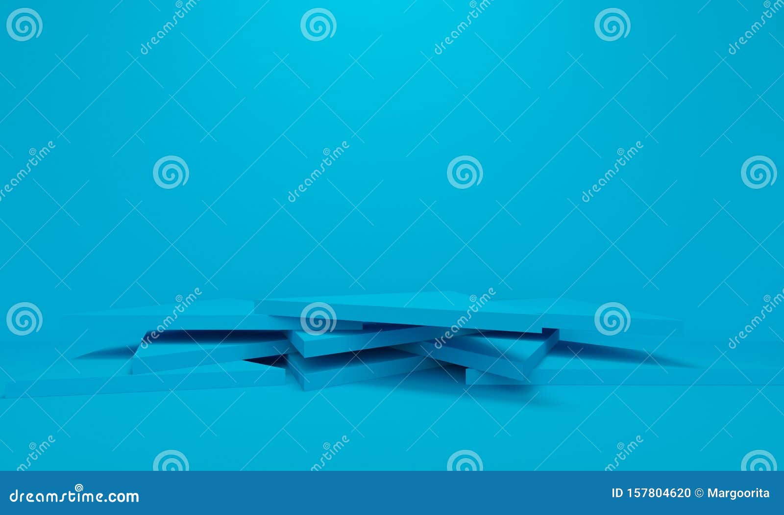 Geometric Blue Abstract Background with Platform of Triangles. 3d ...