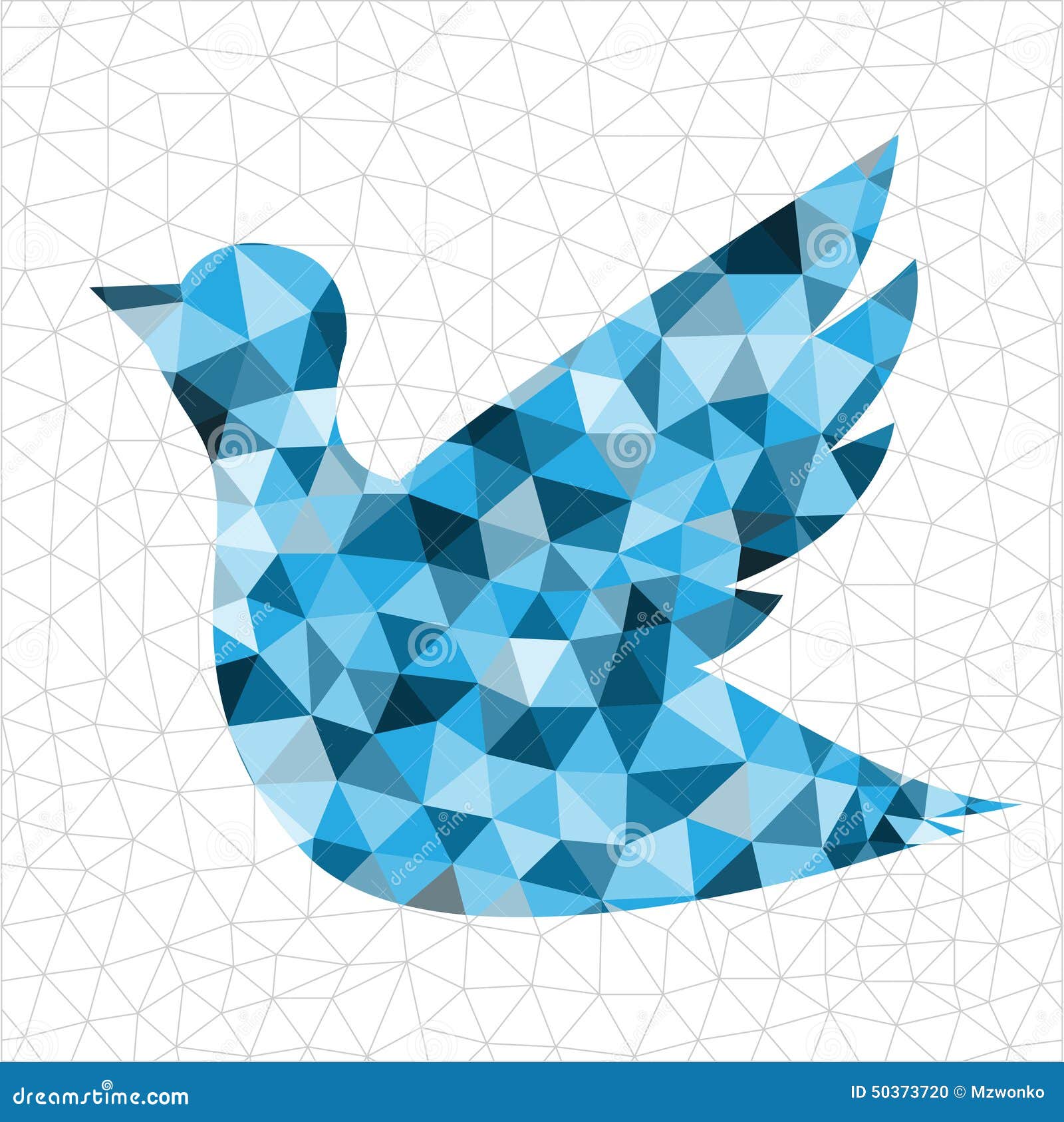 Geometric blue bird stock illustration. Illustration of modern - 50373720