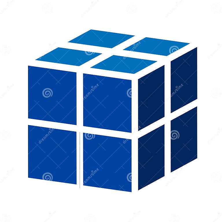 Geometric Blue Cube of 8 Smaller Cubes. Vector Illustration. EPS 10 ...