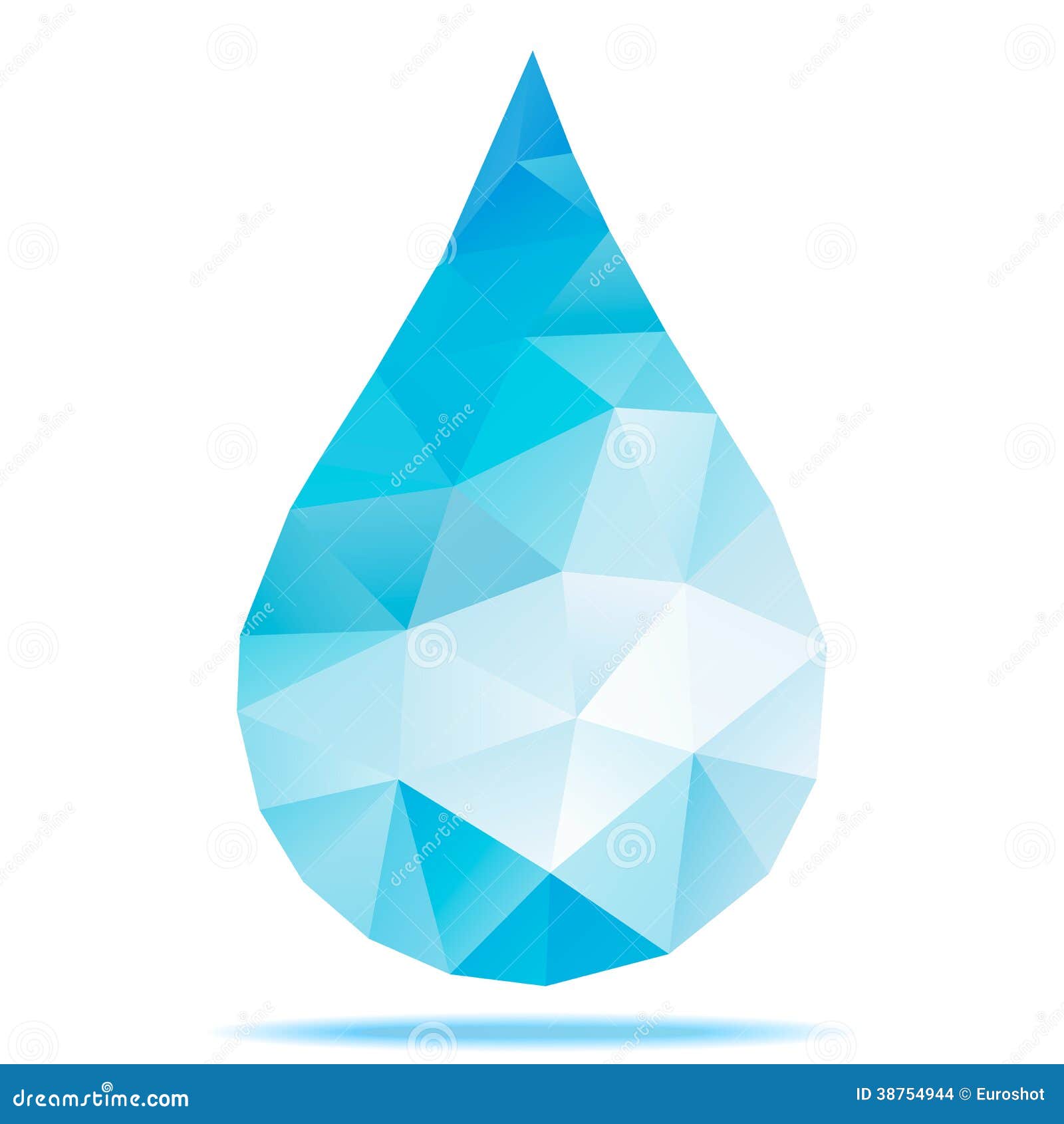 Geometric Blue Drop, Polygonal Design Stock Vector - Illustration of ...