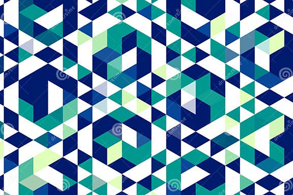 Geometric Blue and Green Triangular Pixel Pattern with Modern Digital Design. Abstract ...