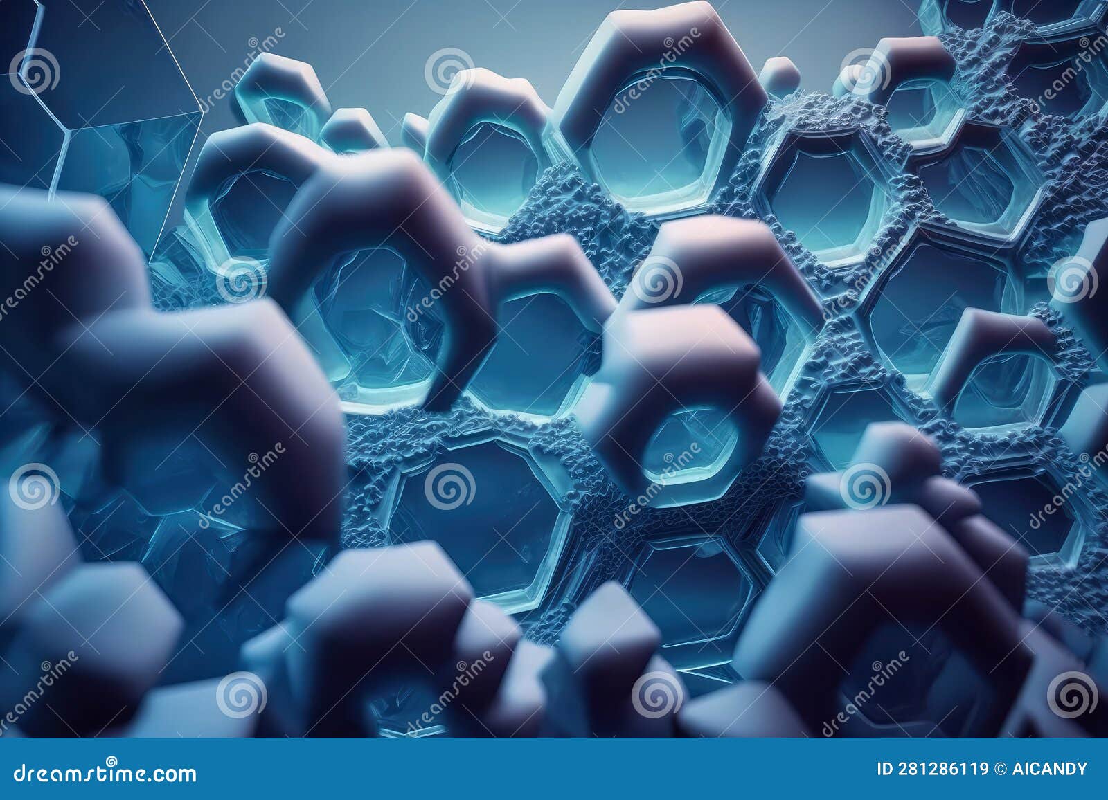 Geometric Blue Ice Texture with a Mesmerizing Pattern of Hexagonal ...