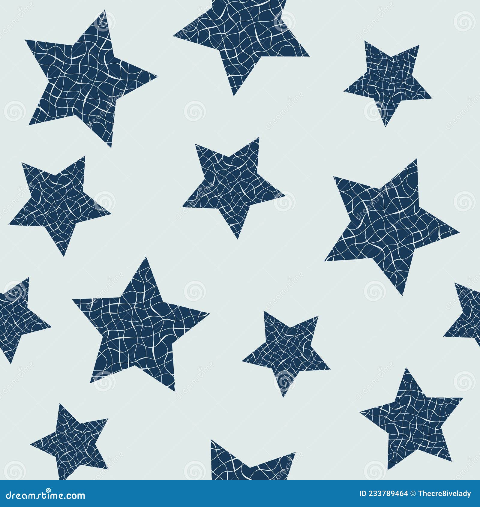 Geometric Blue Seamless Pattern with Patterned Stars Stock Vector ...
