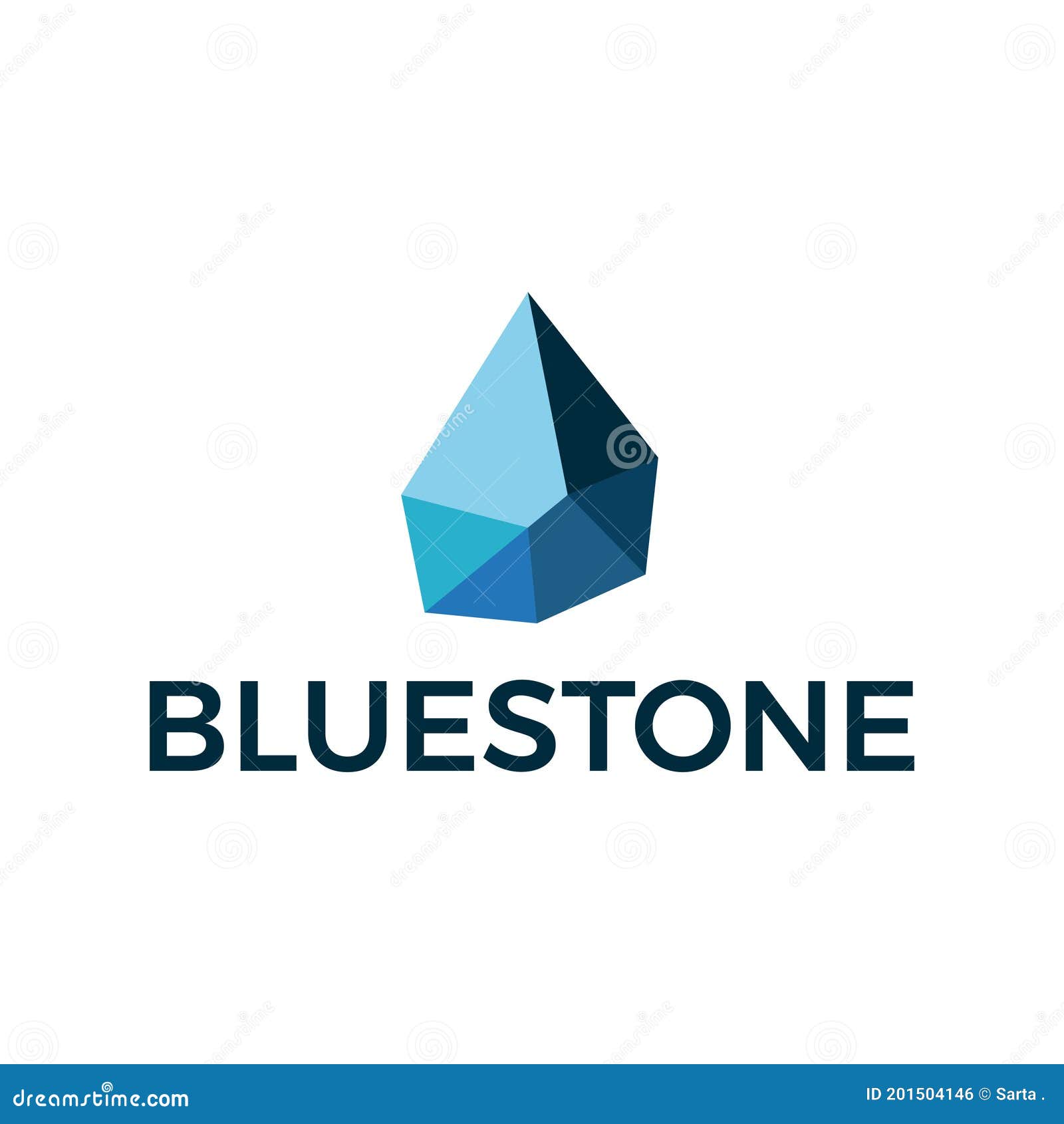 Geometric Blue Stone Logo Vector Template Stock Illustration ...