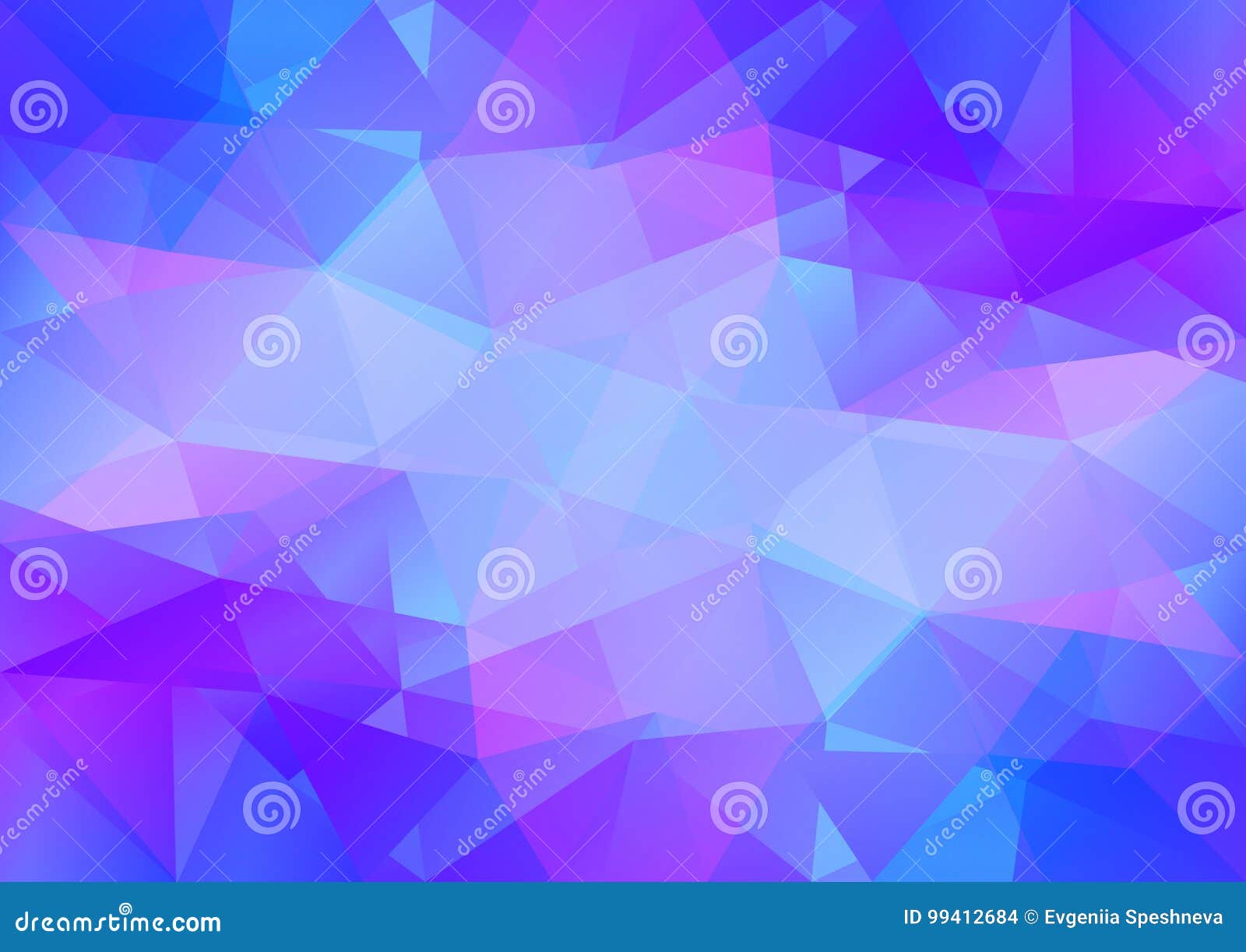 Geometric Blue and Violet Background with Triangular Polygons. Abstract ...
