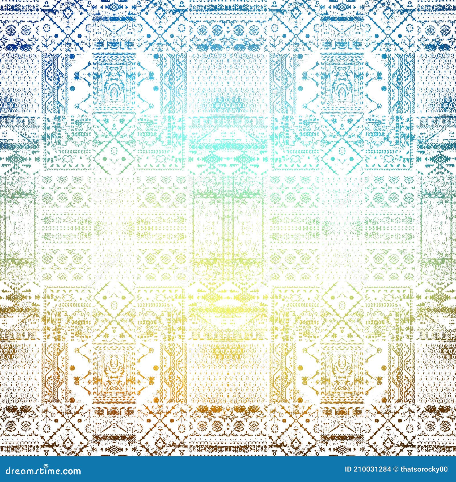 Geometric Boho Style Tribal Pattern with Distressed Texture and Effect ...