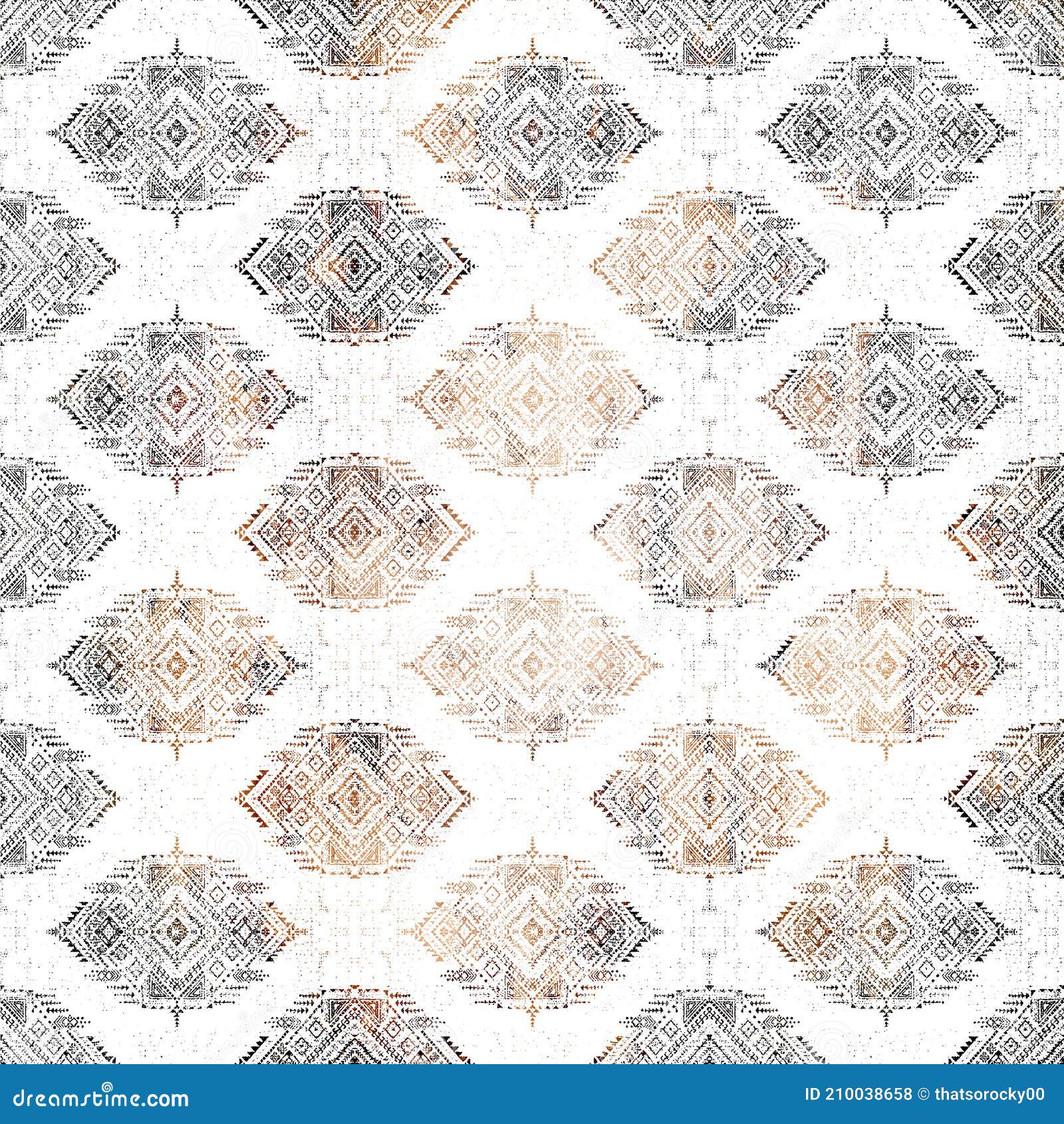 Geometric Boho Style Tribal Pattern with Distressed Texture and Effect ...