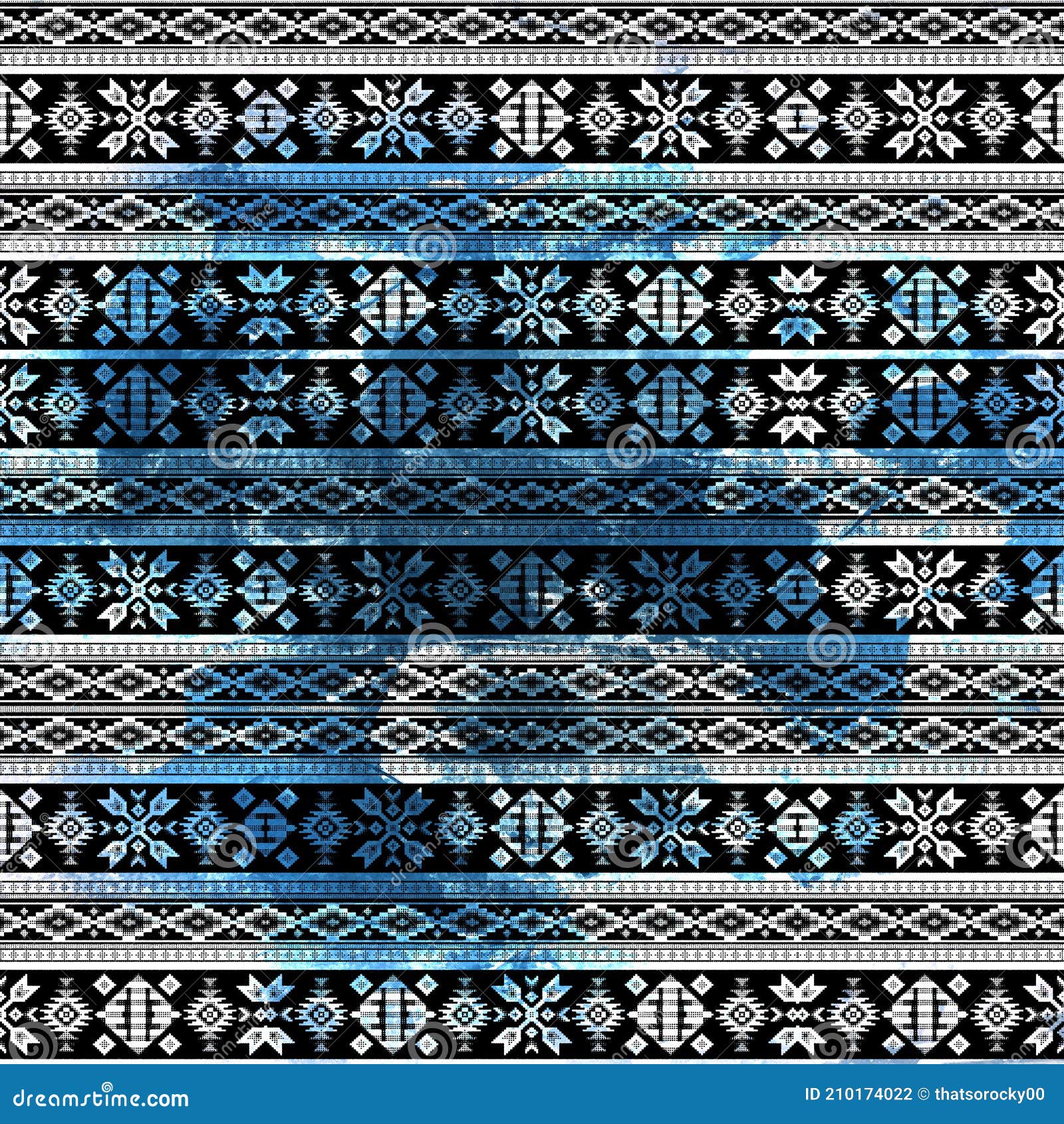 Geometric Boho Style Tribal Pattern with Distressed Texture and Effect ...