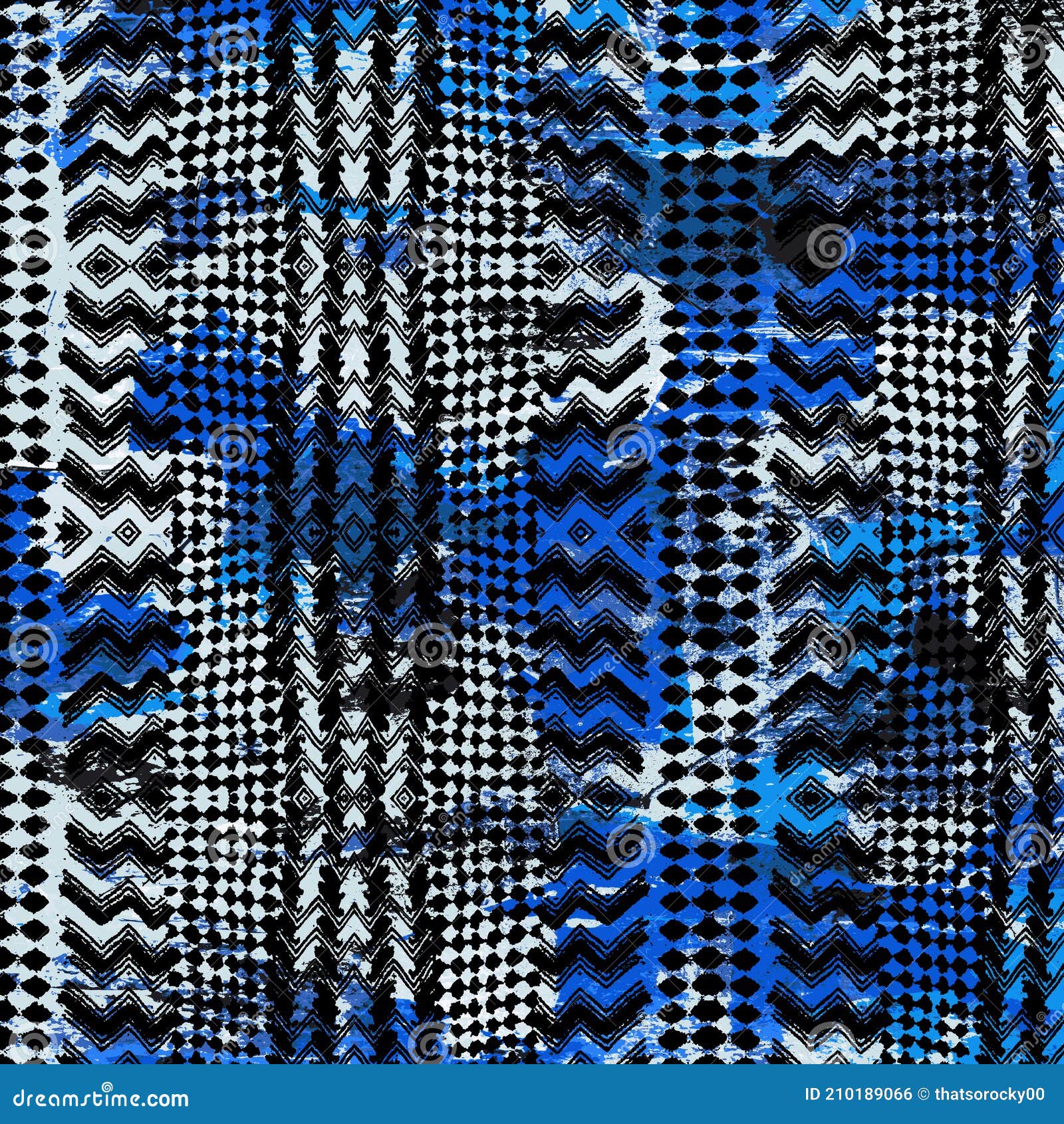 Geometric Boho Style Tribal Pattern with Distressed Texture and Effect ...