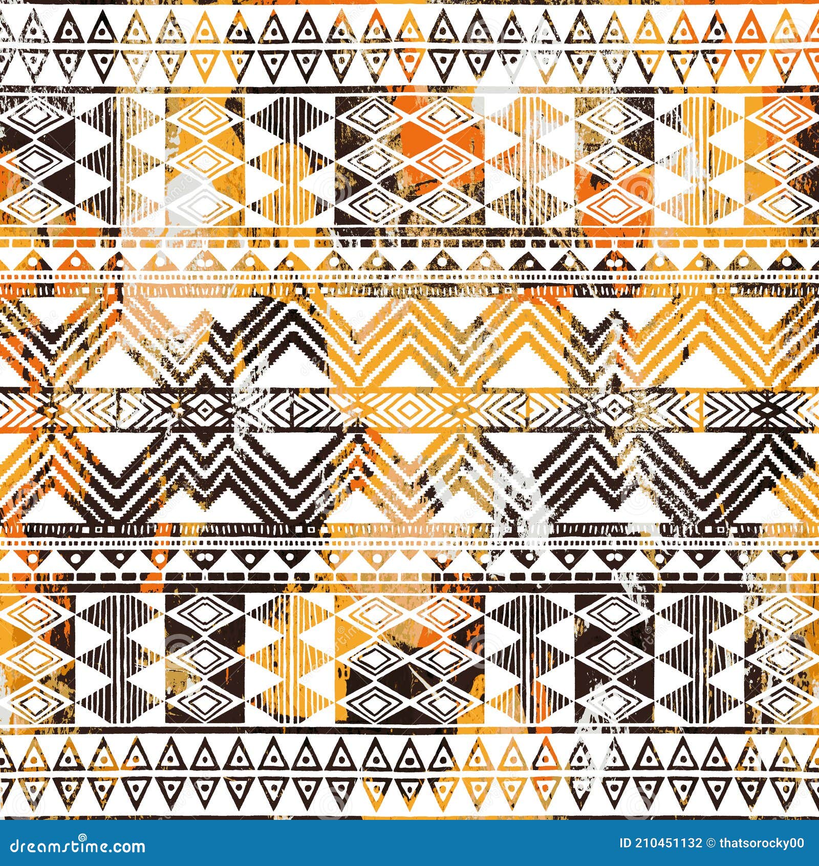 Geometric Boho Style Tribal Pattern with Distressed Texture and Effect ...