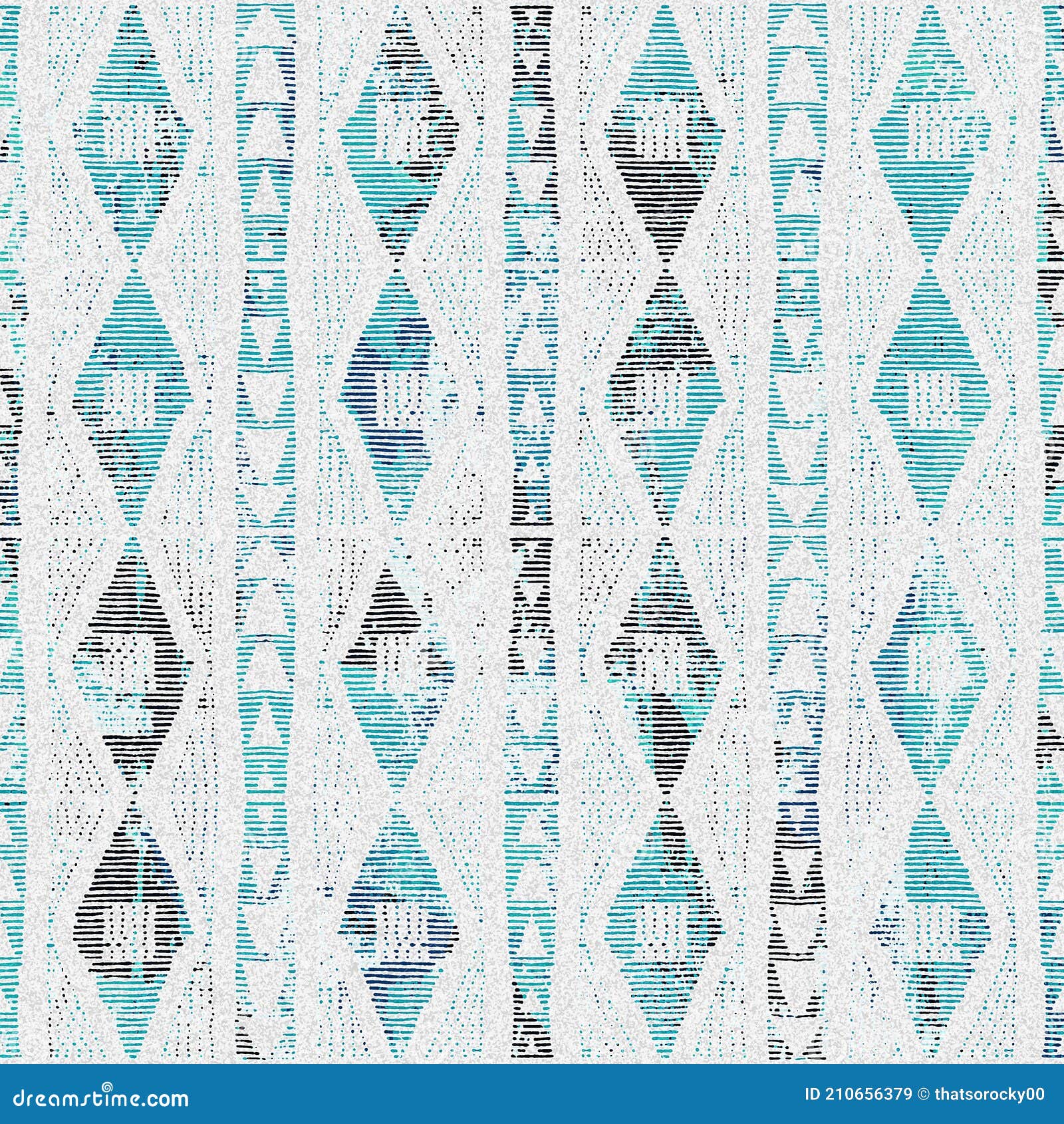 Geometric Boho Style Tribal Pattern with Distressed Texture and Effect ...