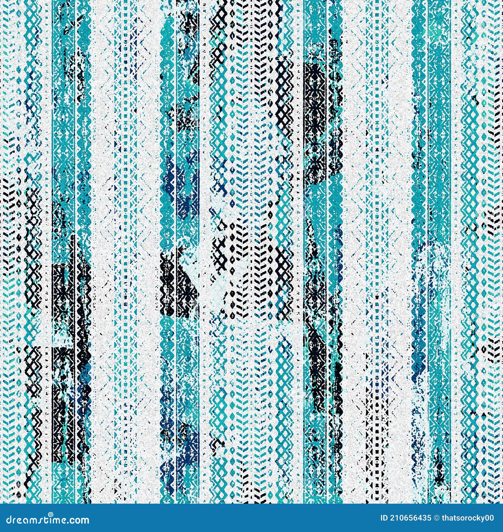 Geometric Boho Style Tribal Pattern with Distressed Texture and Effect ...