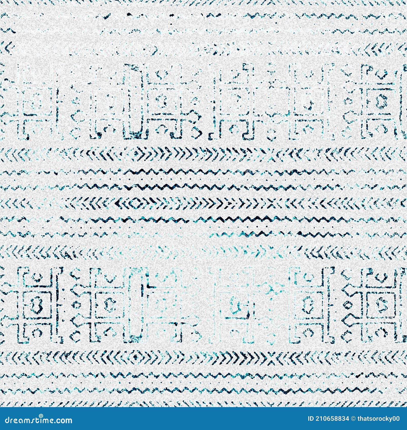 Geometric Boho Style Tribal Pattern with Distressed Texture and Effect ...