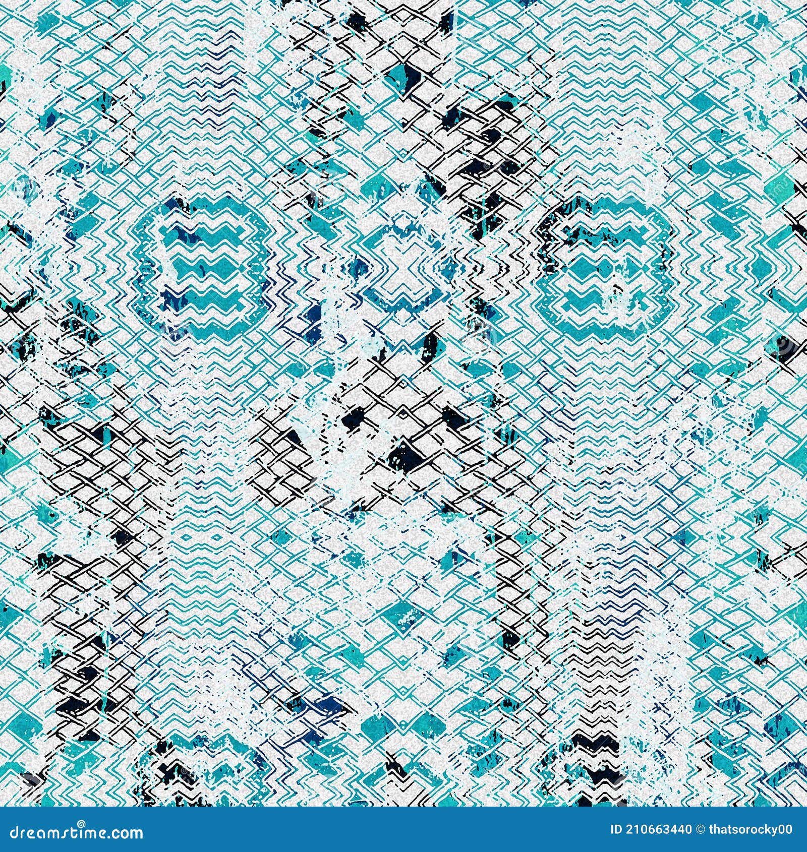 Geometric Boho Style Tribal Pattern with Distressed Texture and Effect ...