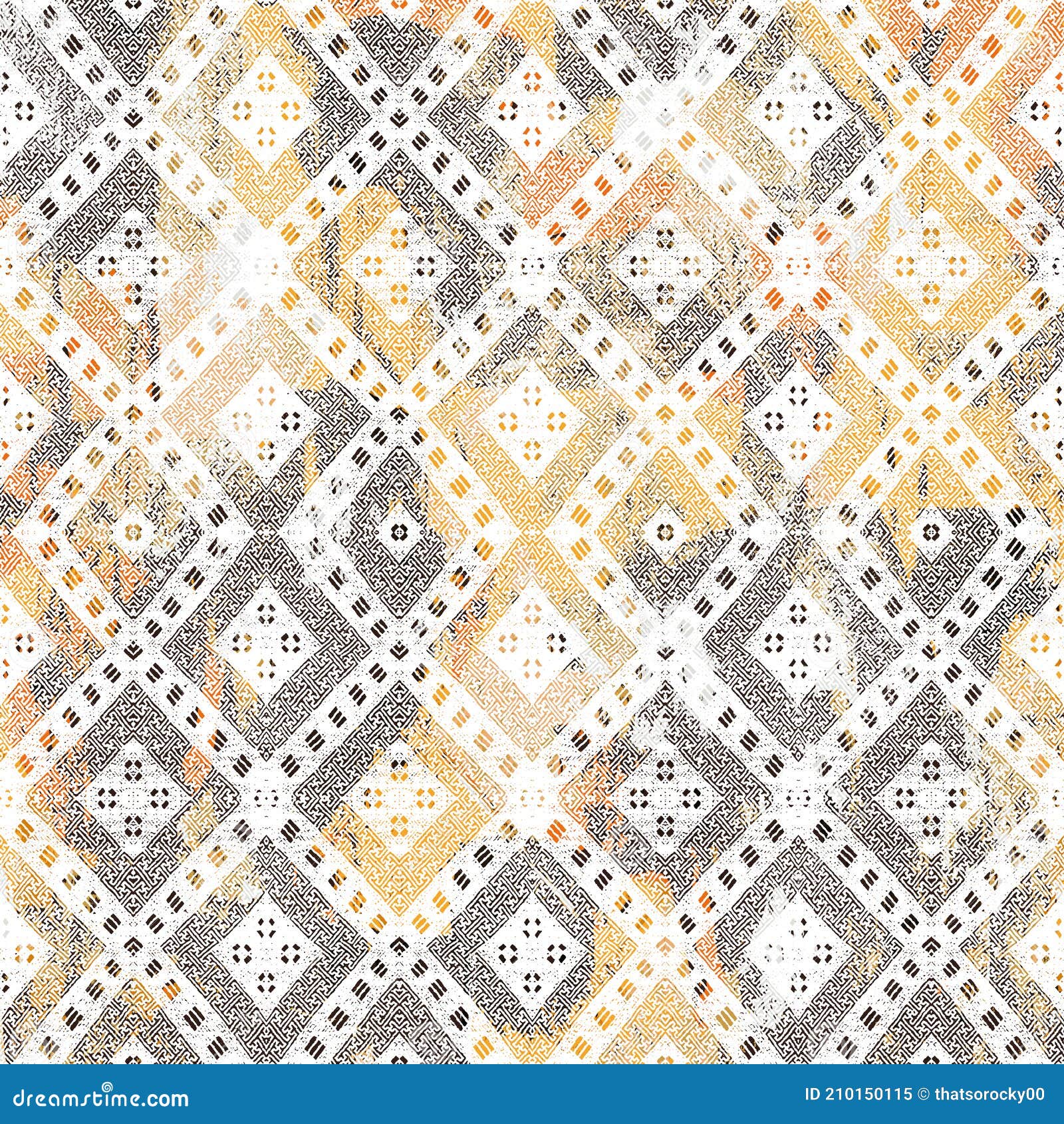 Geometric Boho Style Tribal Pattern with Distressed Texture and Effect ...