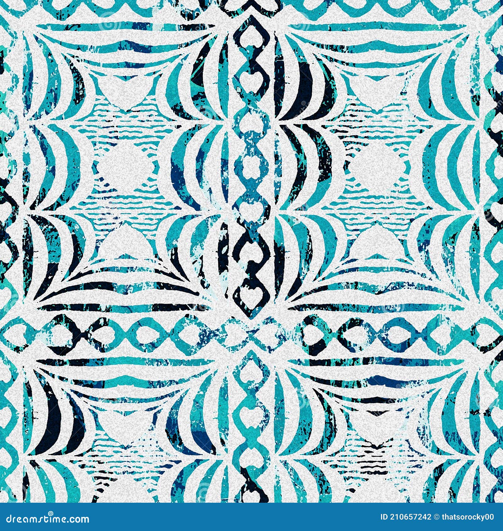 Geometric Boho Style Tribal Pattern with Distressed Texture and Effect Stock Illustration ...