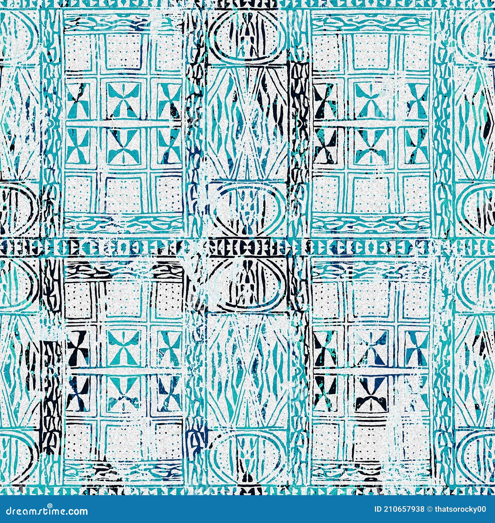 Geometric Boho Style Tribal Pattern with Distressed Texture and Effect Stock Illustration ...