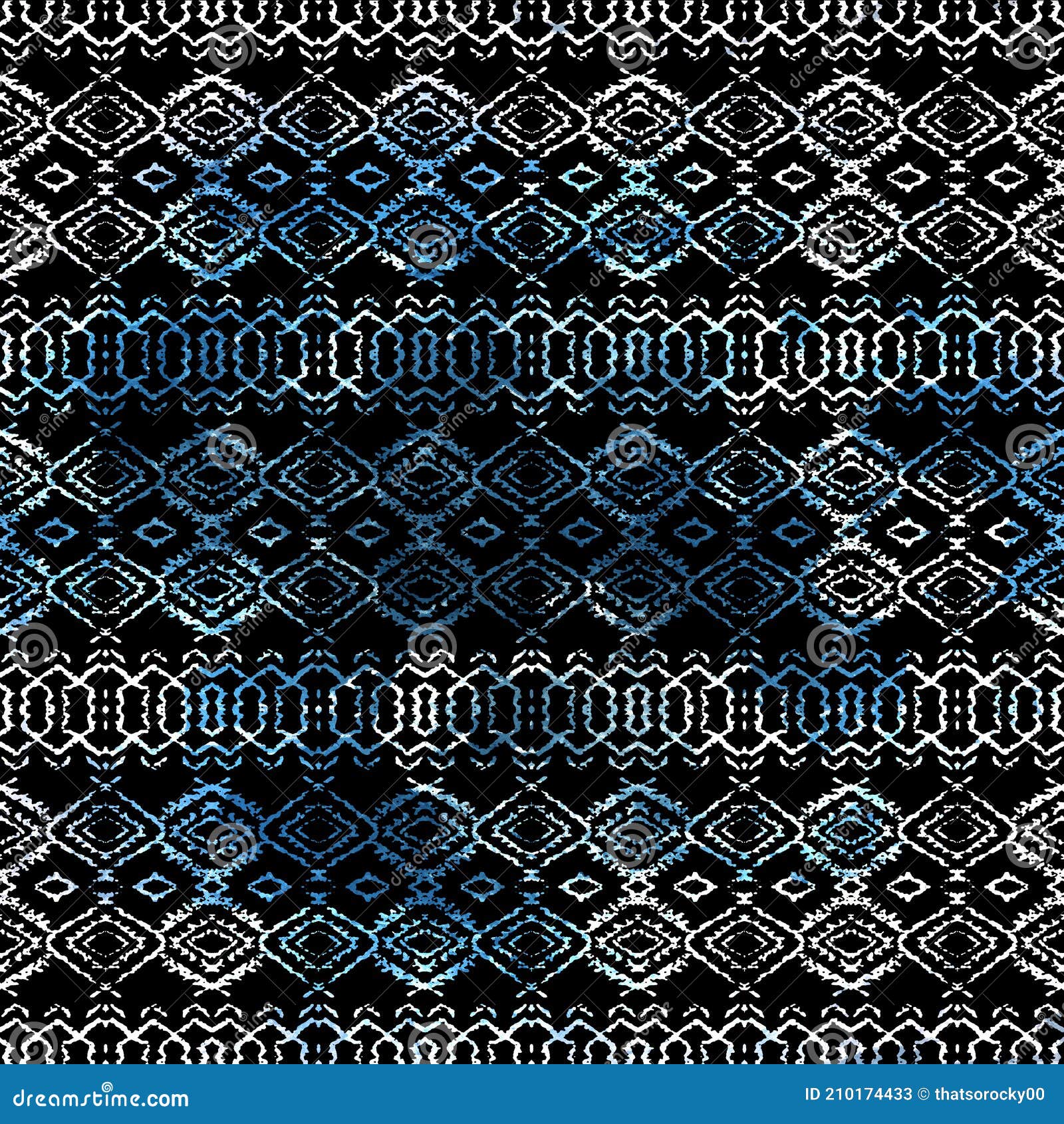 Geometric Boho Style Tribal Pattern with Distressed Texture and Effect ...