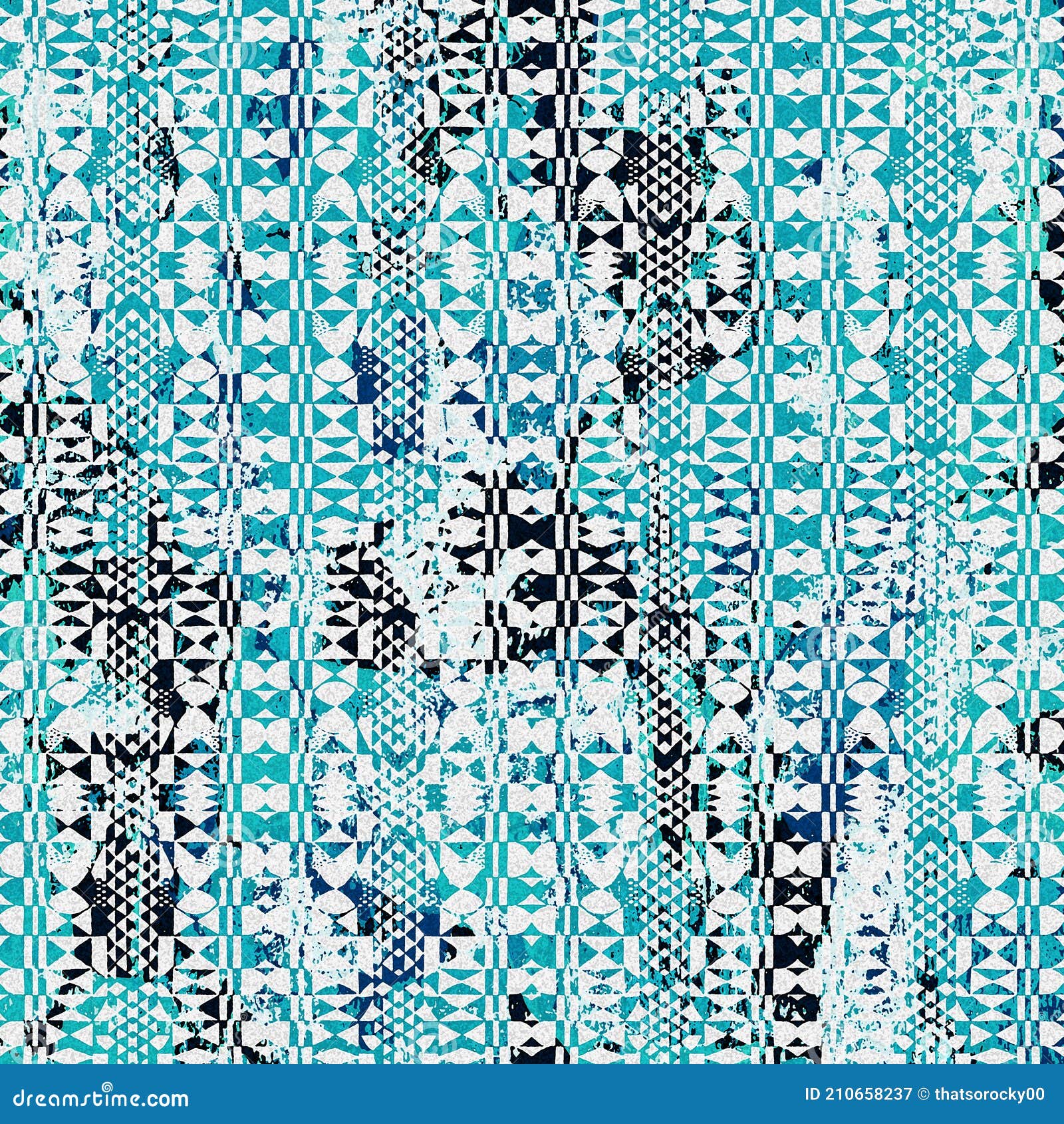 Geometric Boho Style Tribal Pattern with Distressed Texture and Effect ...
