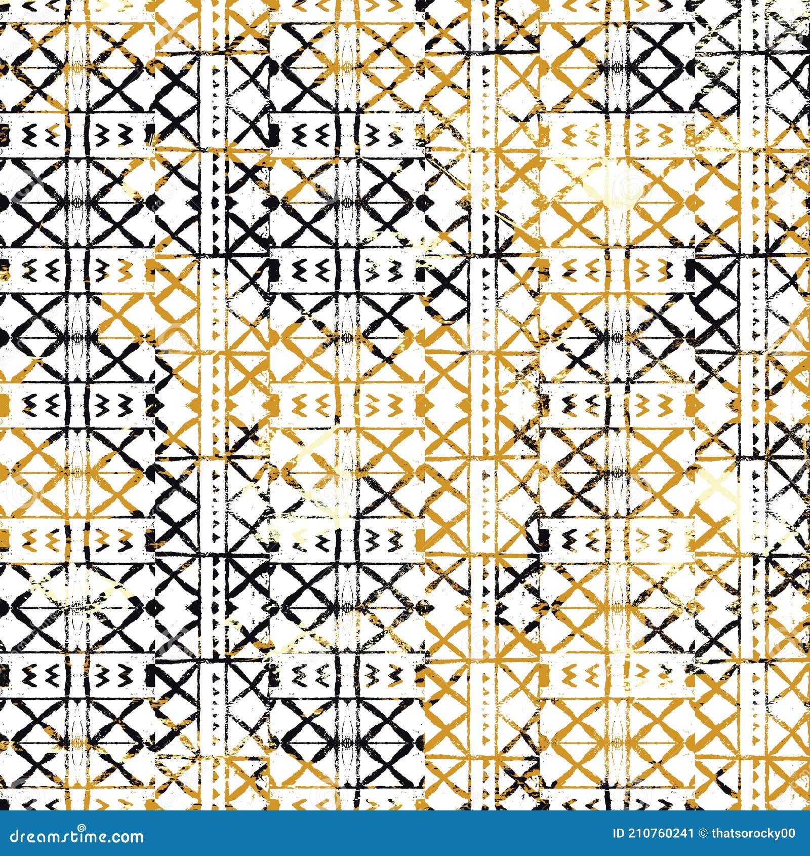Geometric Boho Style Tribal Pattern with Distressed Texture and Effect ...