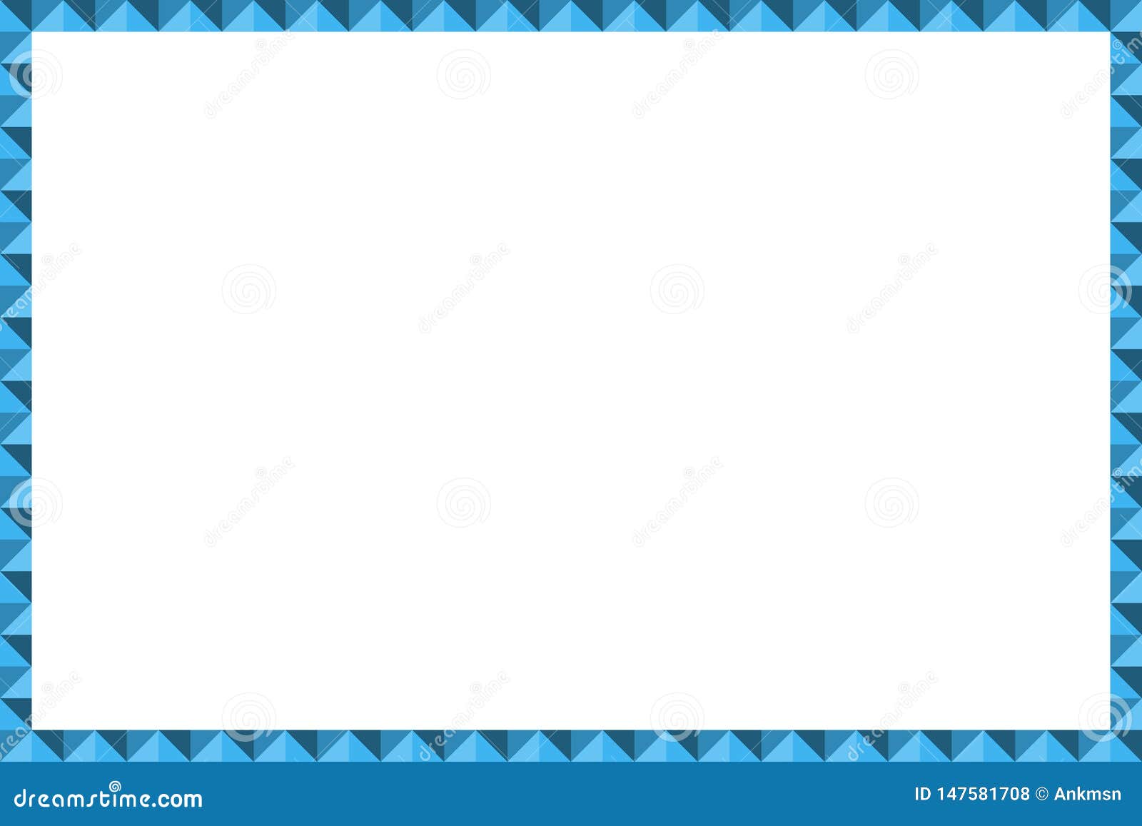 Geometric Border Frame Vector Blue Color. Modern Style Template for ...