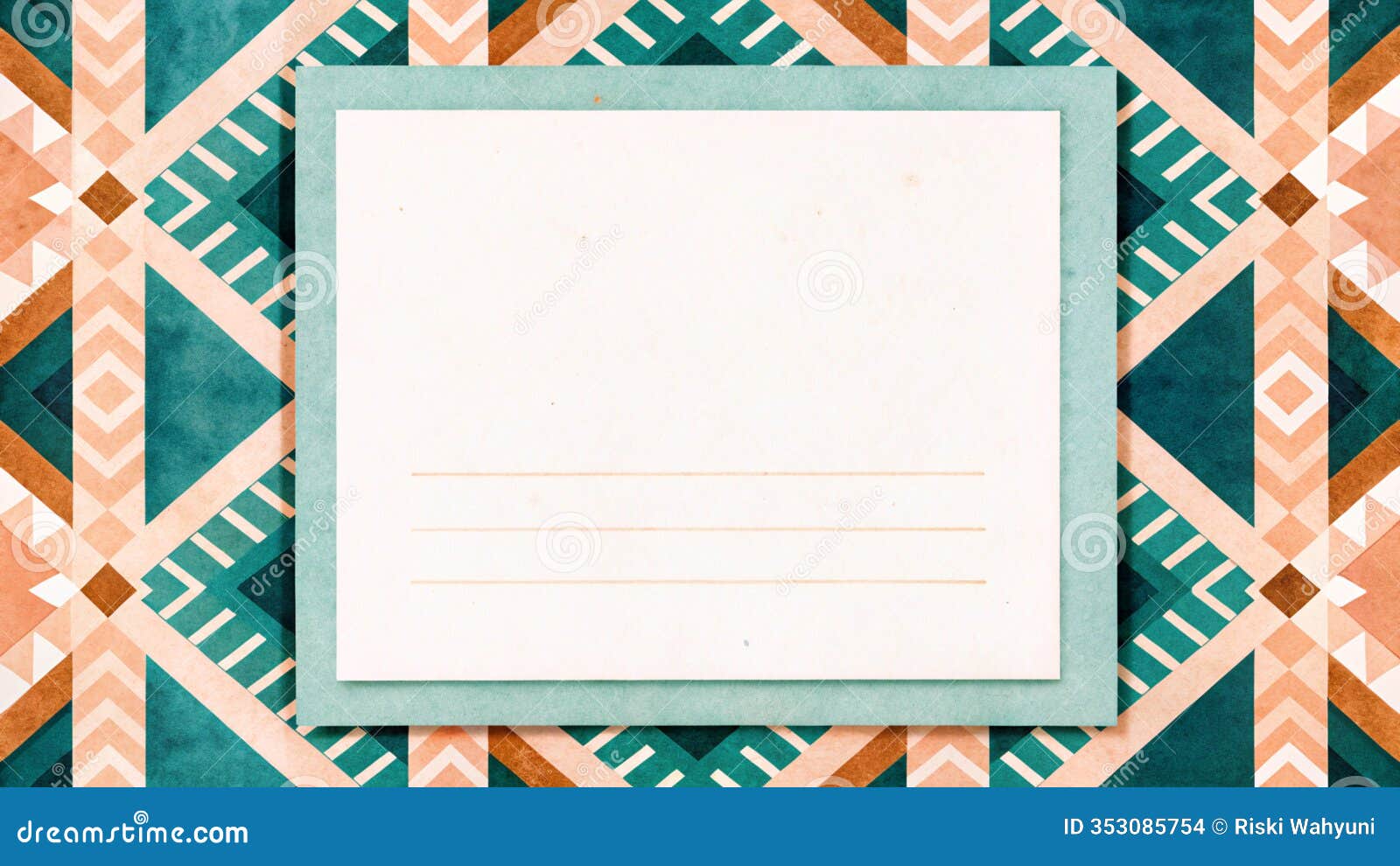 Geometric Border Pattern with Paper Texture and Coastal Breeze Palette ...