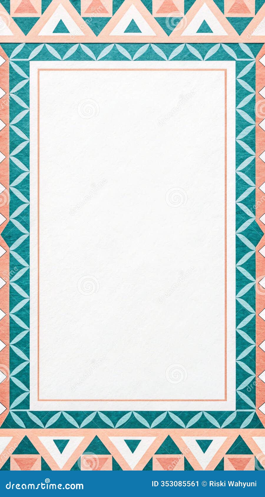 Geometric Border Pattern with Paper Texture and Coastal Breeze Palette ...