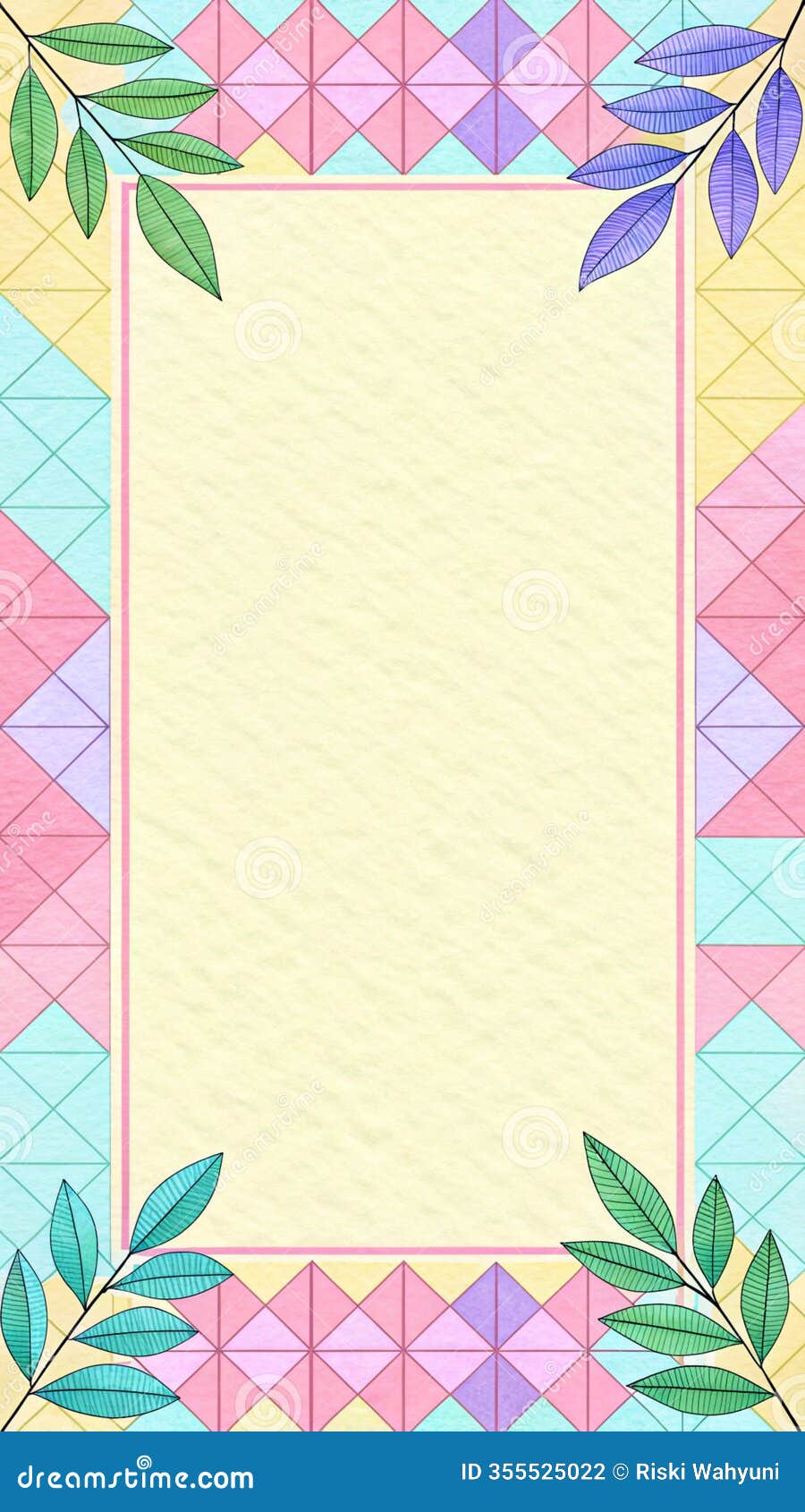 Geometric Border Pattern with Paper Texture and Cotton Candy Dreams ...