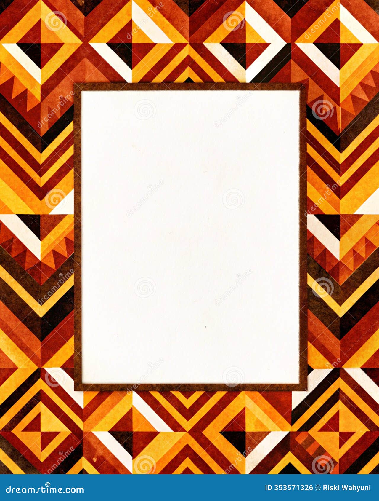 Geometric Border Pattern with Paper Texture and Fiery Sunset Palette ...