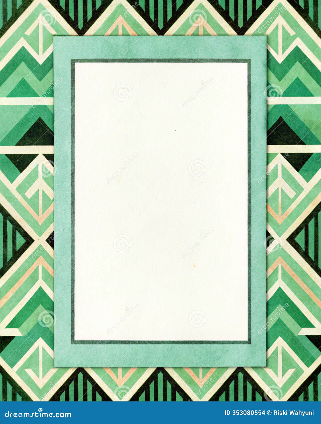 Geometric Border Pattern with Paper Texture and Forest Canopy Palette ...