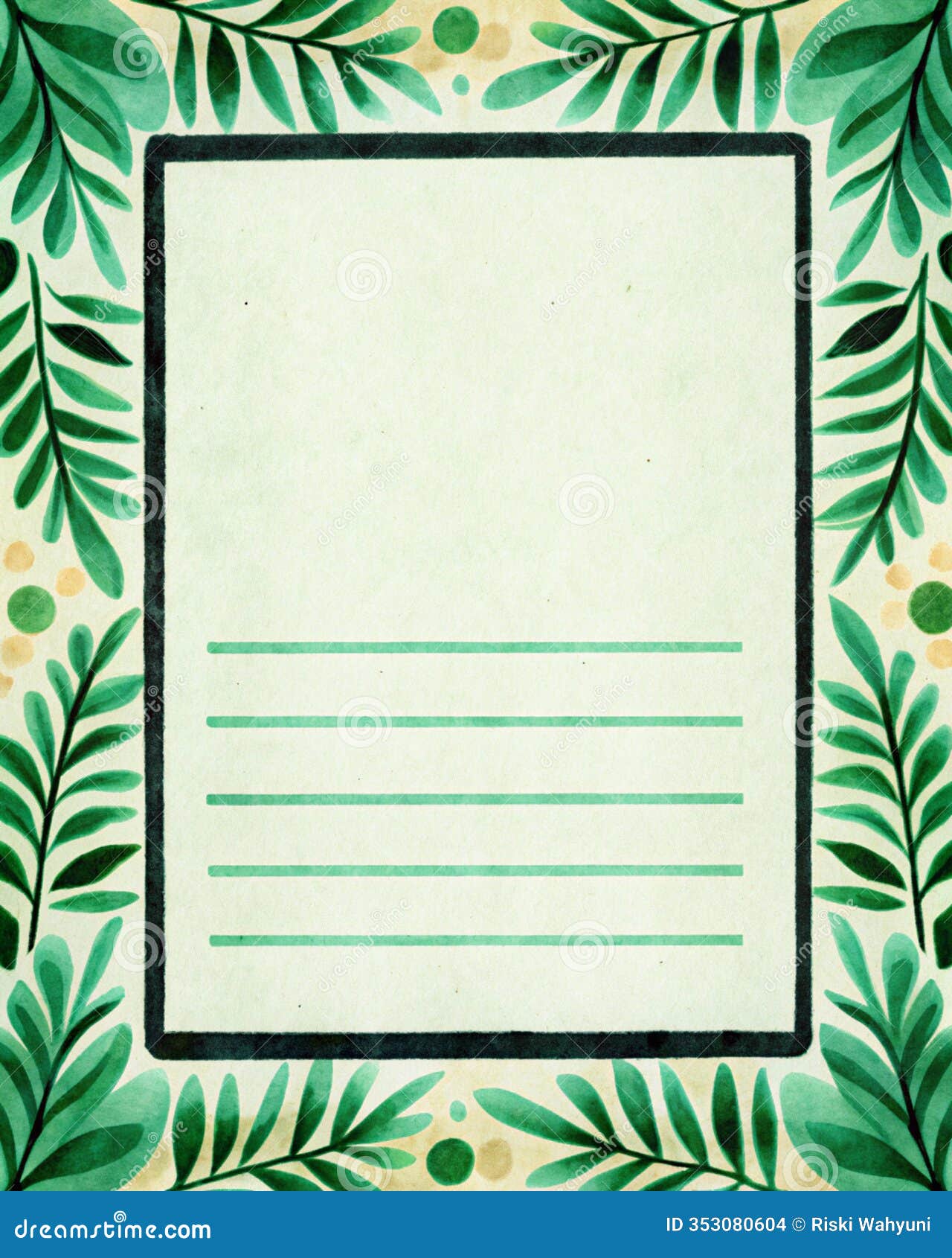 Geometric Border Pattern with Paper Texture and Forest Canopy Palette ...