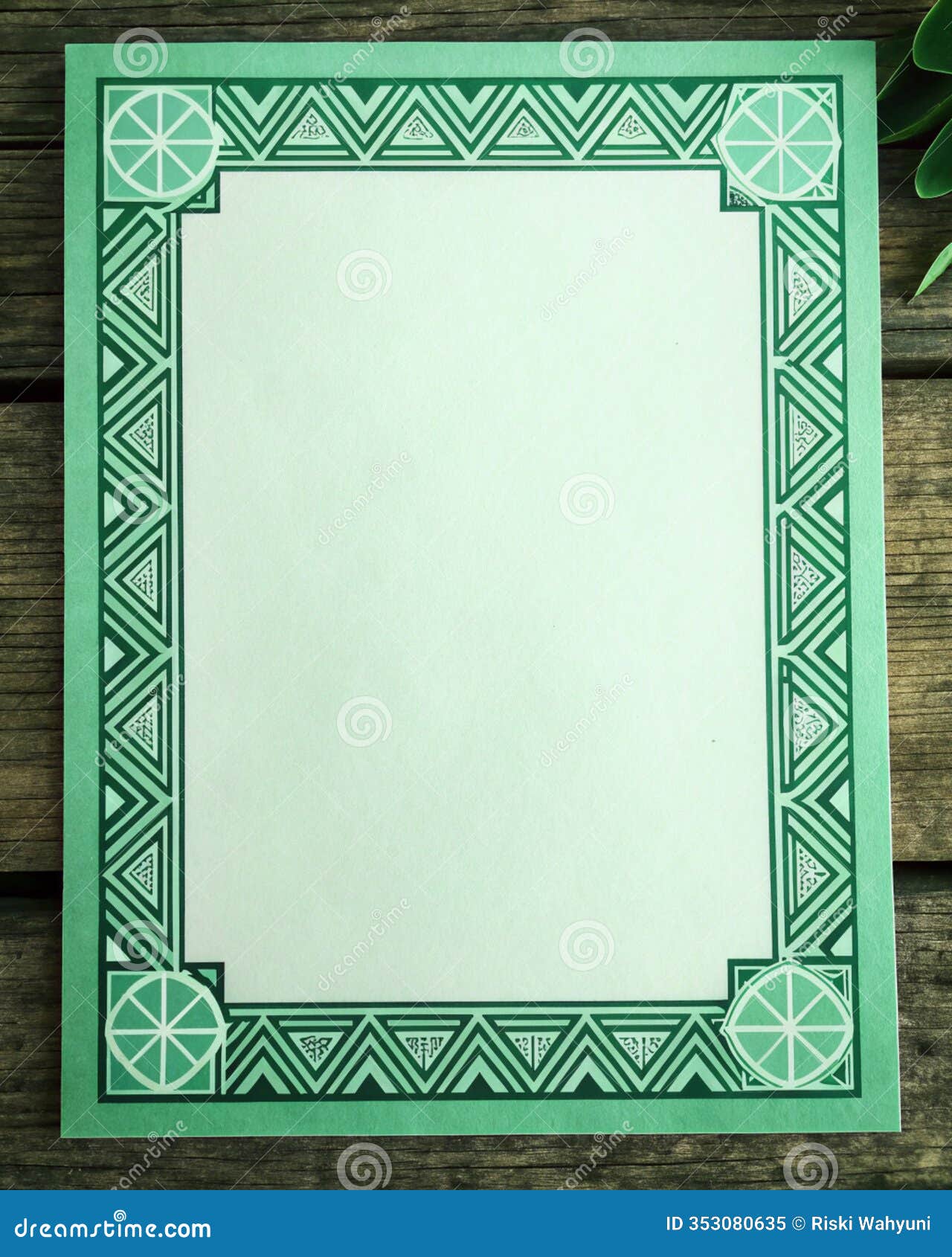 Geometric Border Pattern with Paper Texture and Forest Canopy Palette ...