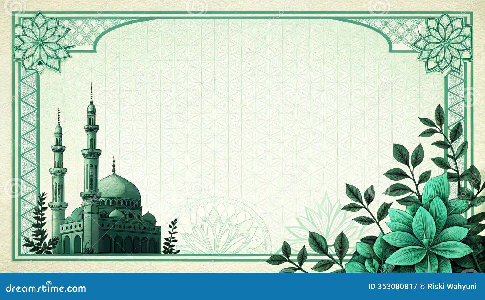 Geometric Border Pattern with Paper Texture and Forest Canopy Palette ...