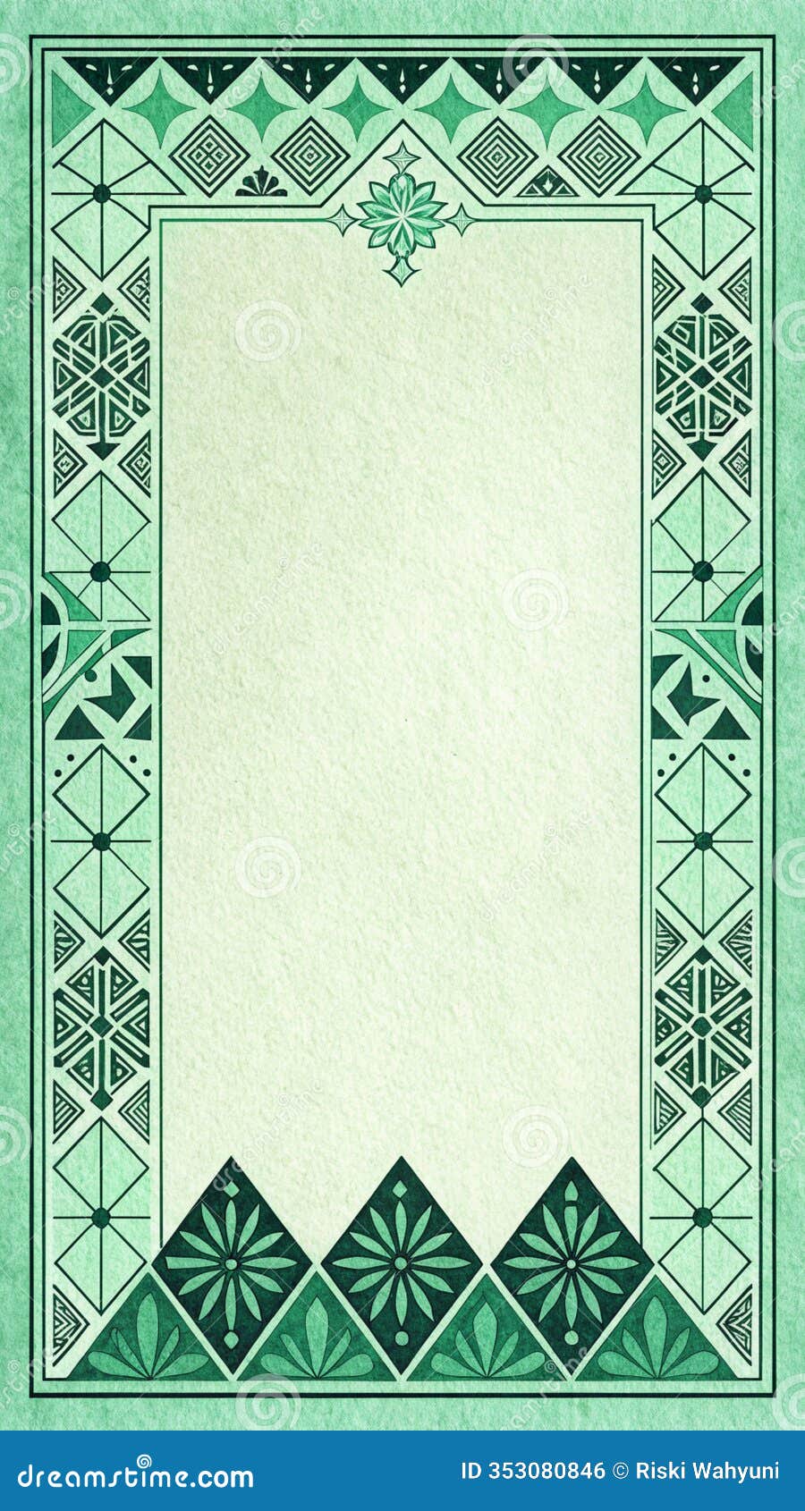 Geometric Border Pattern with Paper Texture and Forest Canopy Palette ...