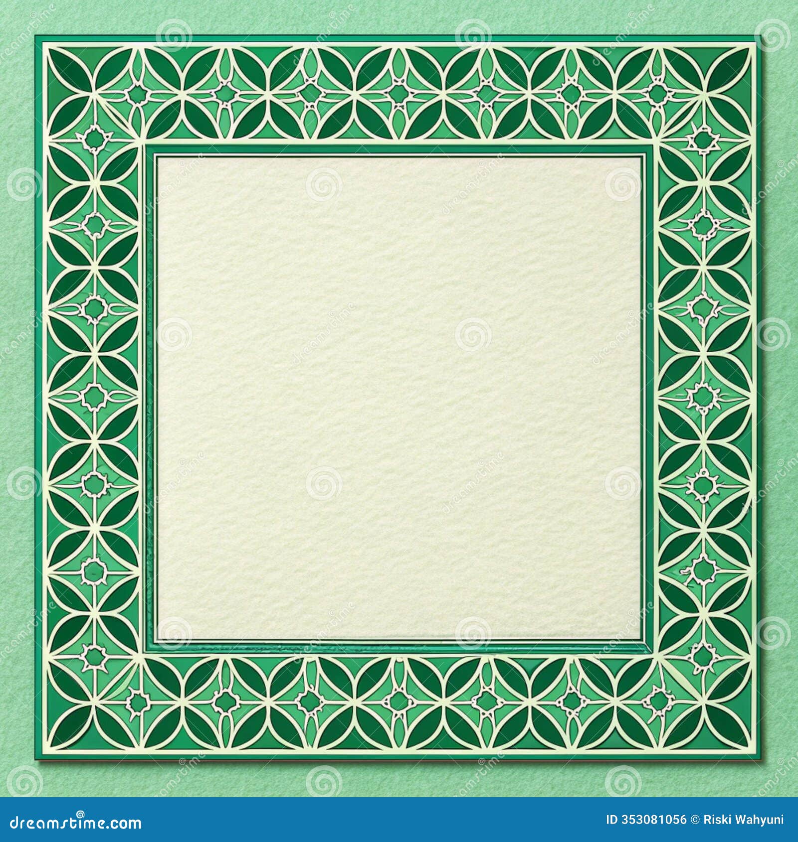 Geometric Border Pattern with Paper Texture and Forest Canopy Palette ...