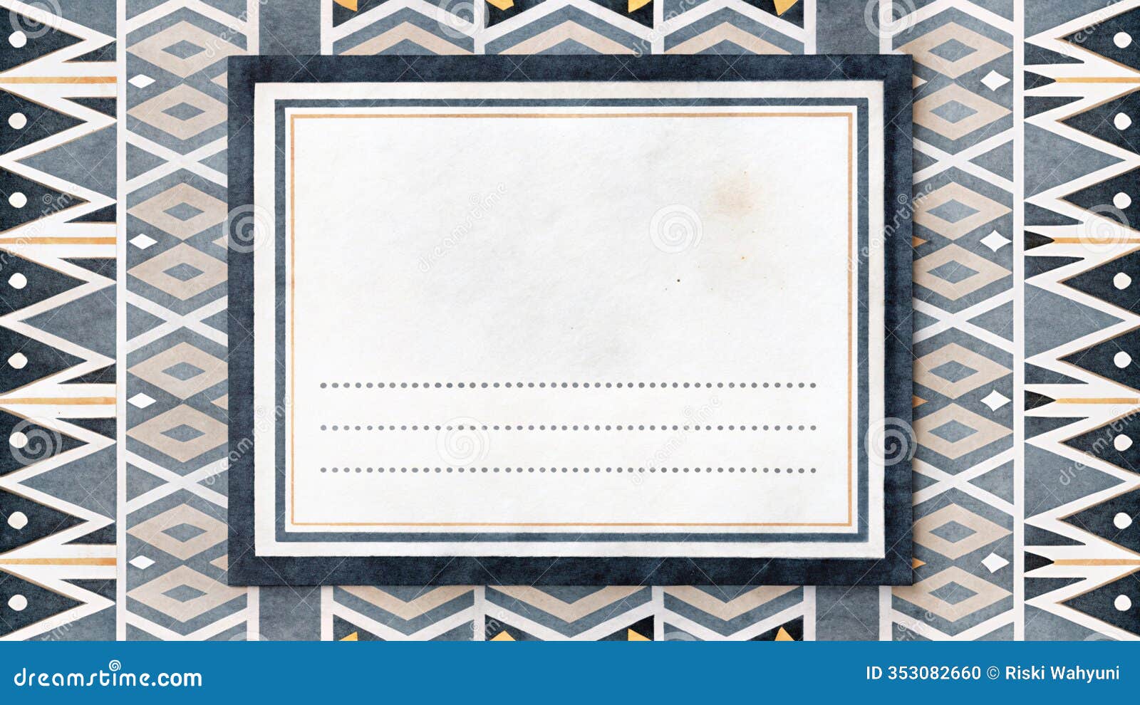 Geometric Border Pattern with Paper Texture and Modern Grayscale ...