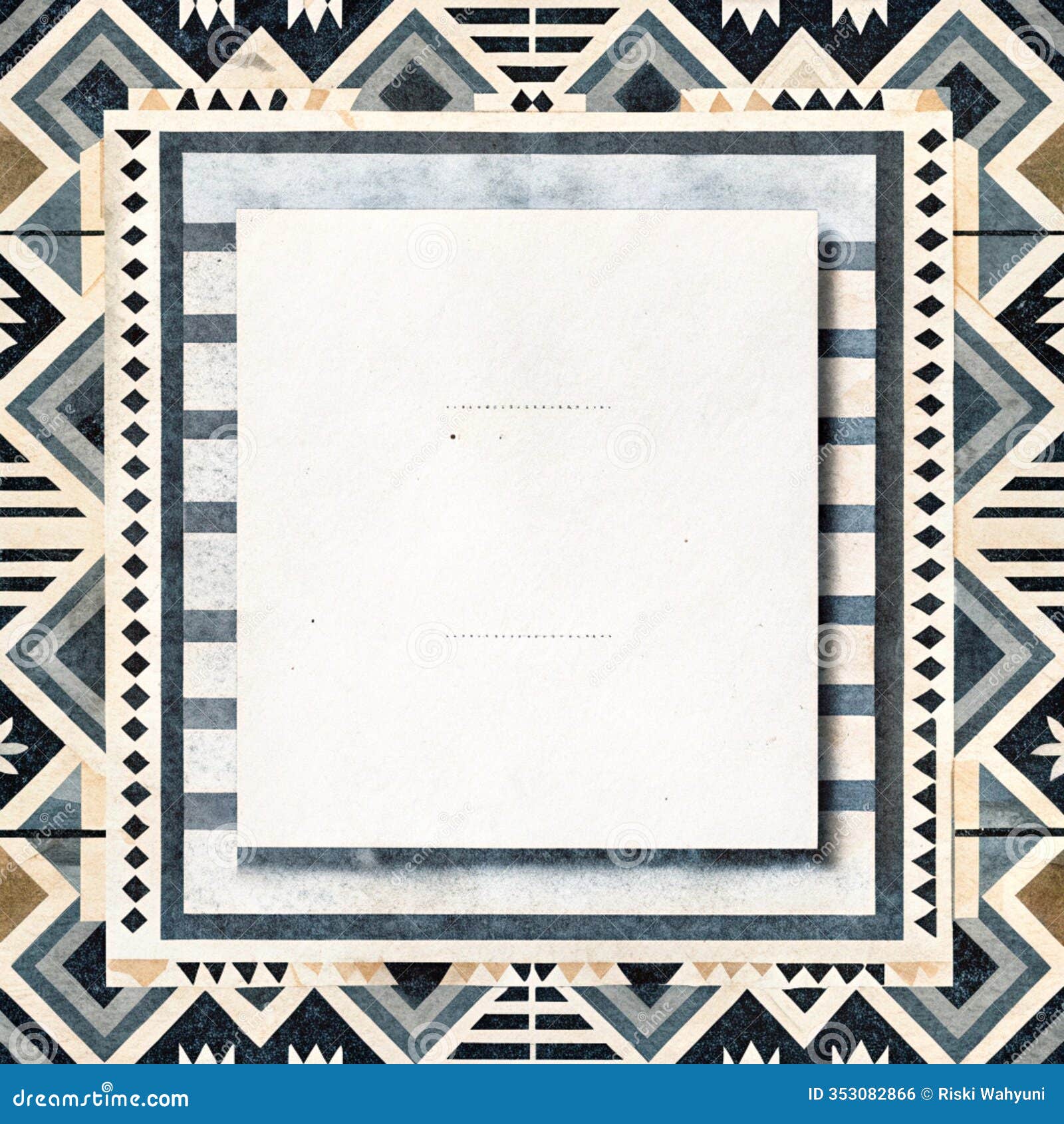 Geometric Border Pattern with Paper Texture and Modern Grayscale ...