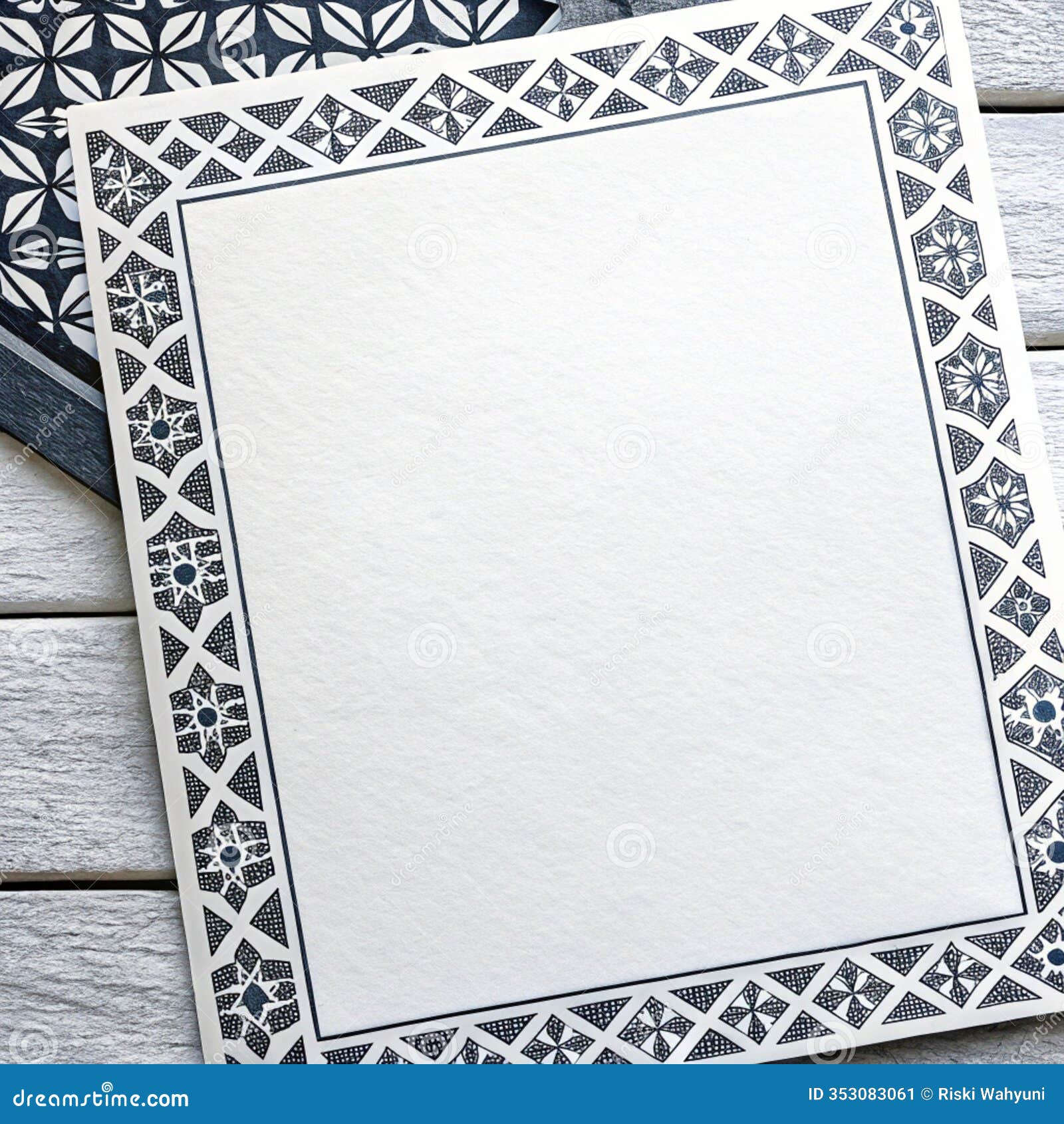 Geometric Border Pattern with Paper Texture and Modern Grayscale ...