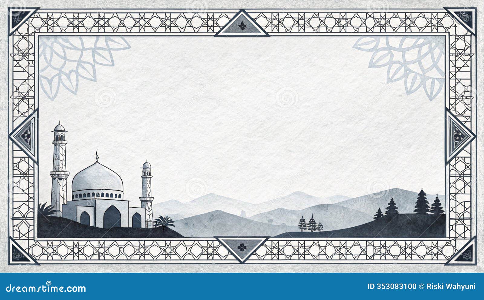 Geometric Border Pattern with Paper Texture and Modern Grayscale ...