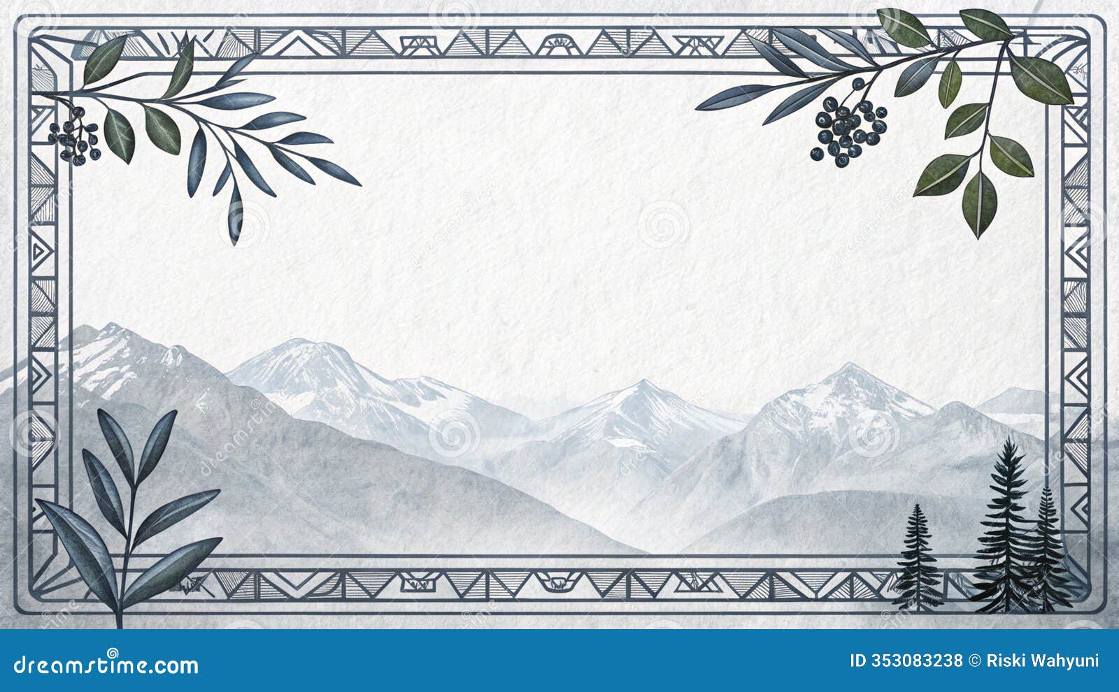 Geometric Border Pattern with Paper Texture and Modern Grayscale ...