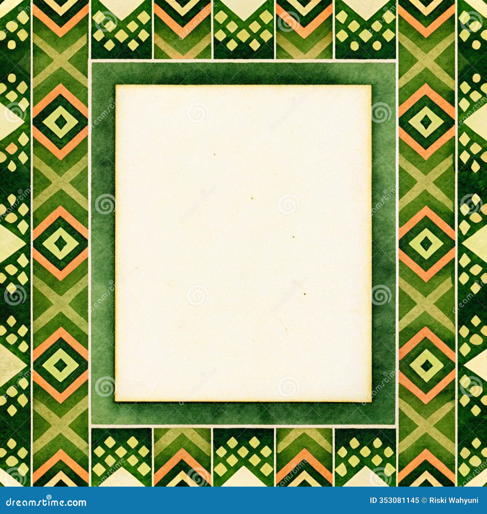 Geometric Border Pattern with Paper Texture and Mossy Grove Palette ...