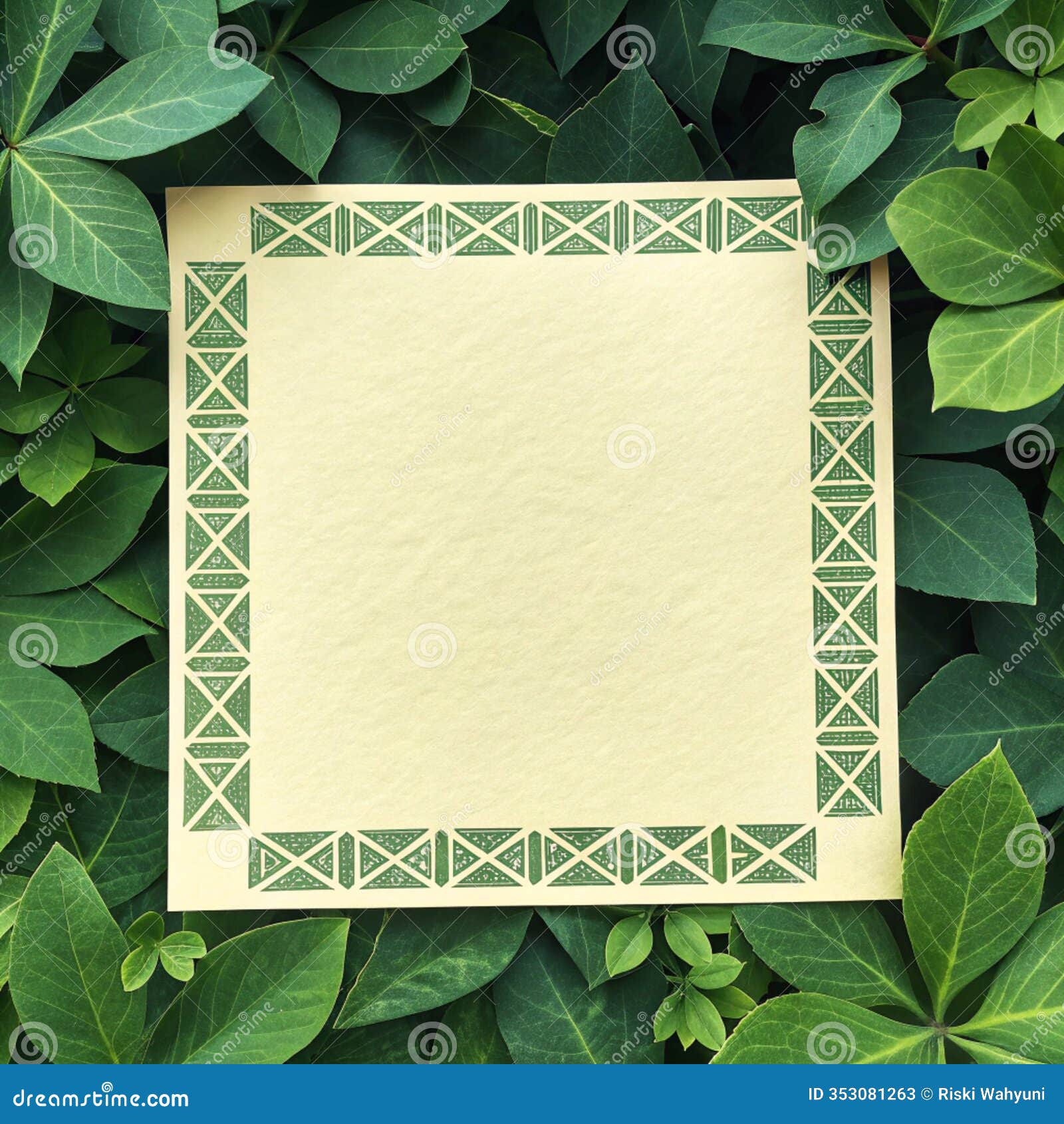Geometric Border Pattern with Paper Texture and Mossy Grove Palette ...